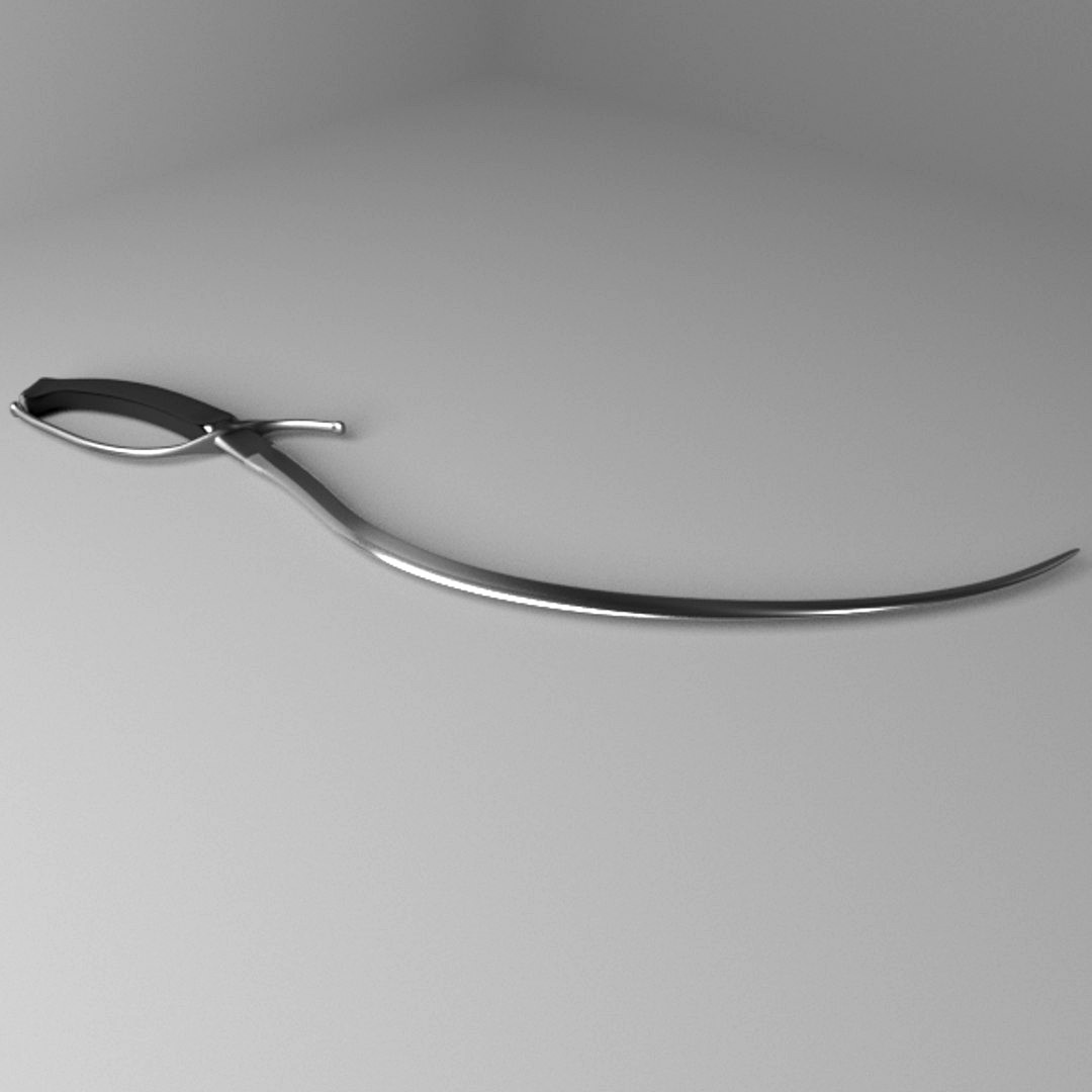 Curved Sword 3 3d model