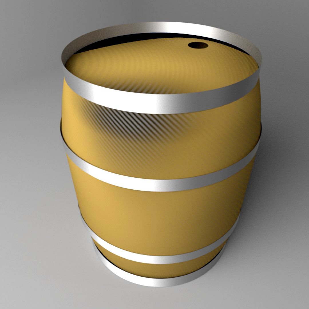 Barrel Wooden 3 Gallon 3d model