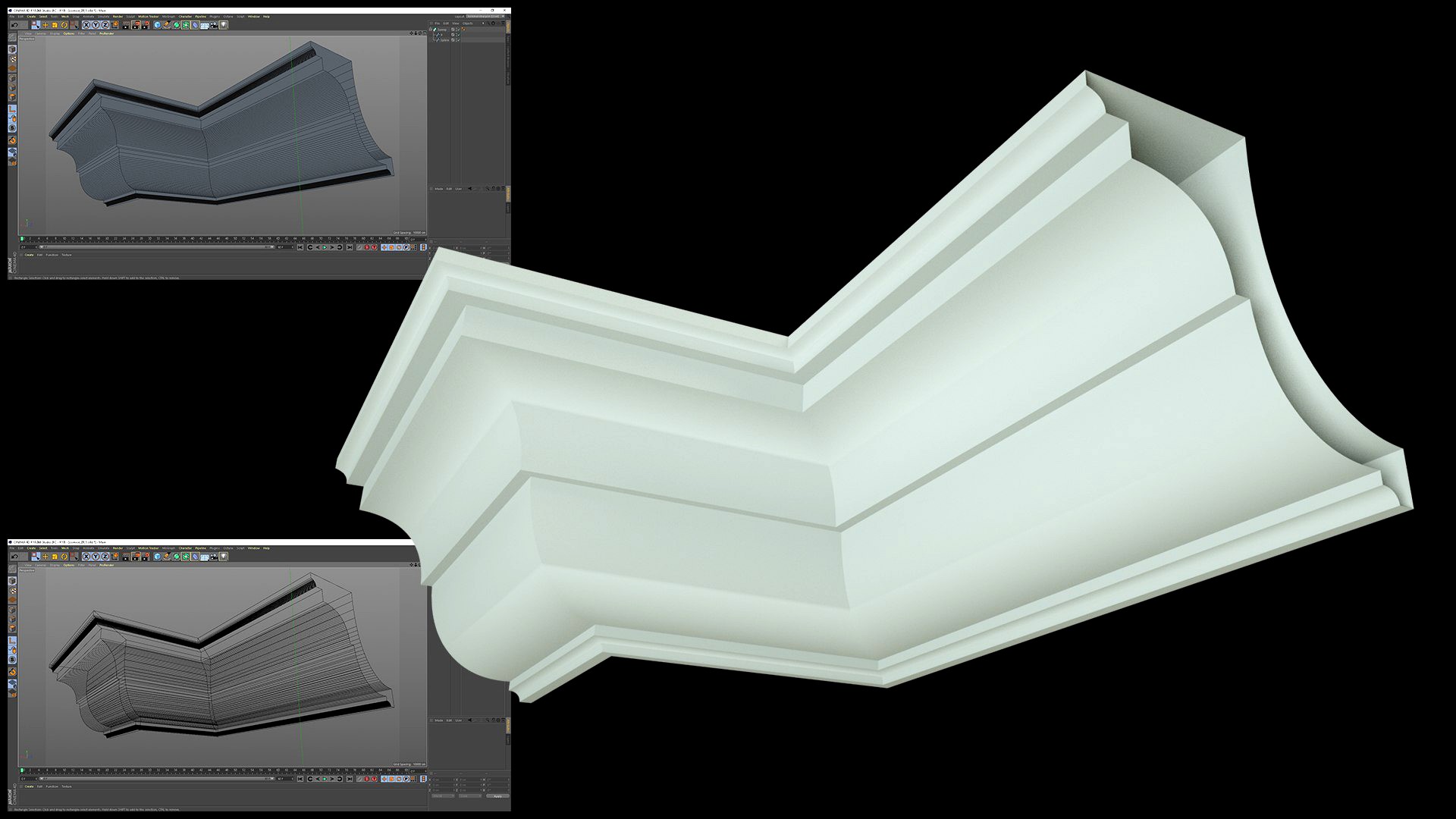 3D Cornice Molding 09 to 12 model