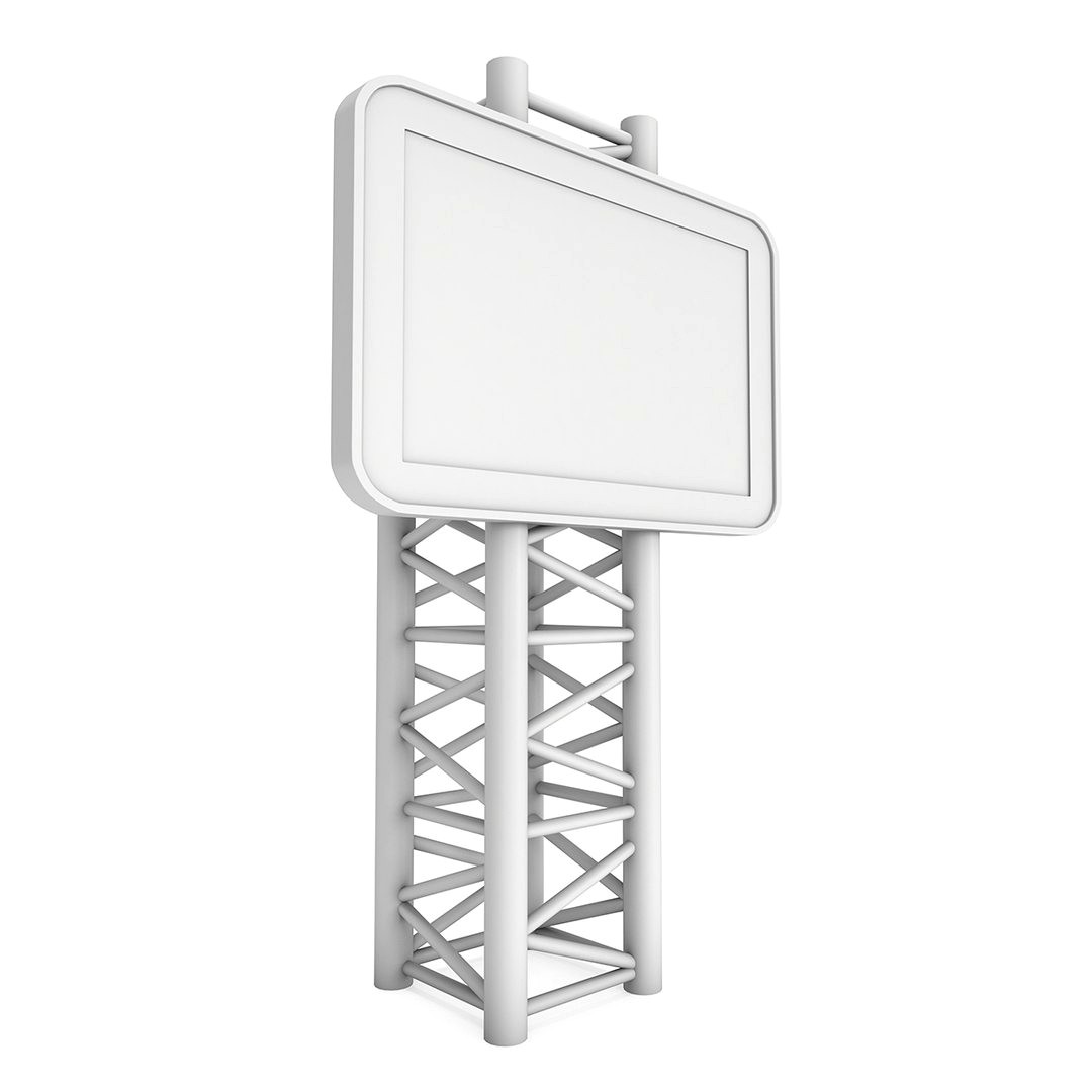 LCD Screen Stand. Blank Trade Show Booth with truss girder element 3d model