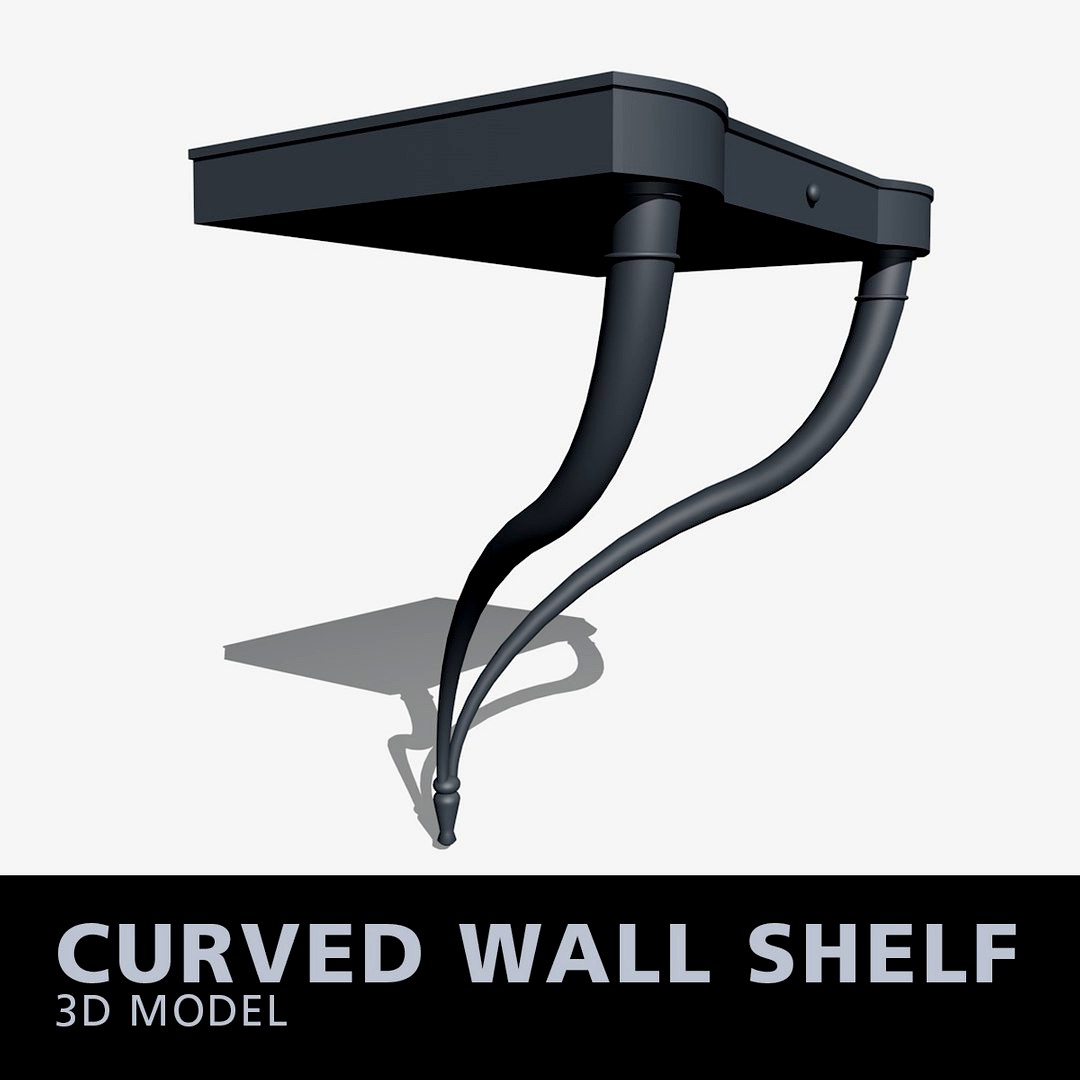 Curved Wall Shelf 3d model