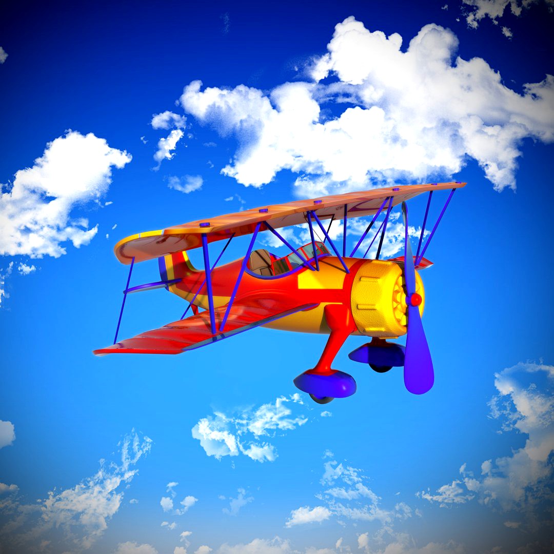 Cartoon Airplane 3d model