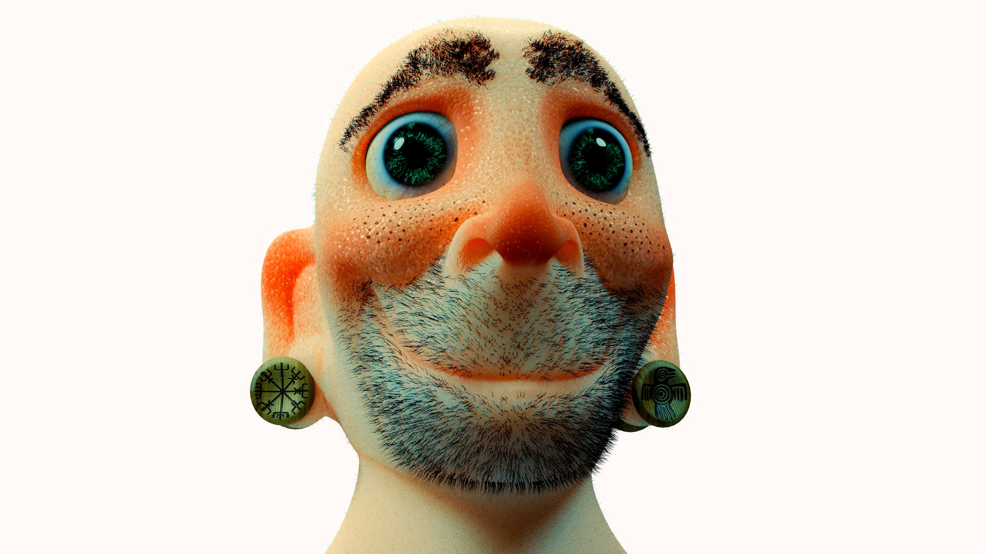 Cartoon Man Head 3d model