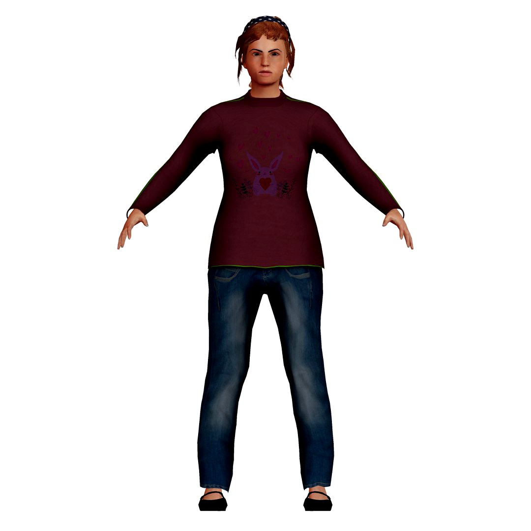 White Low-Poly Woman 3d model