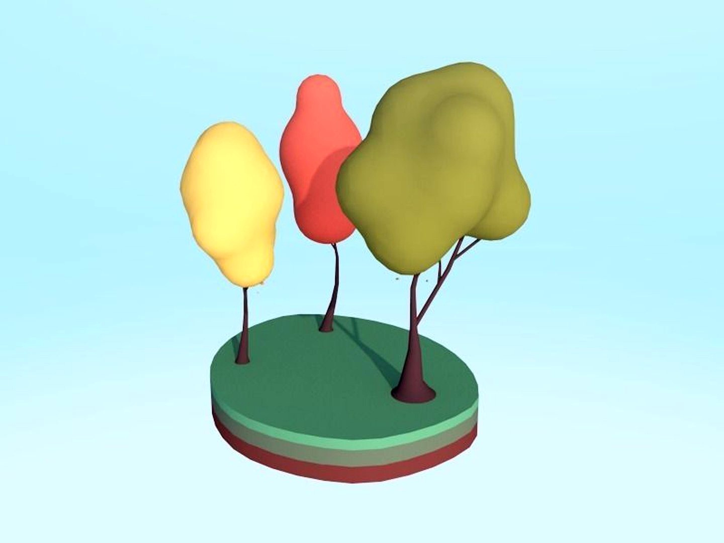 Cartoon Trees Pack Free 3d model