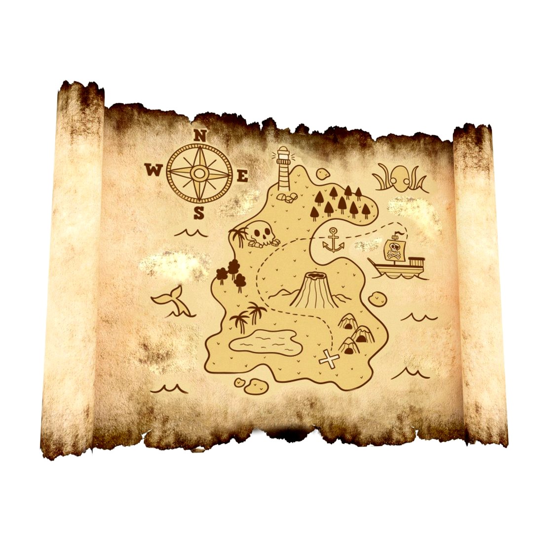 Cartoon Treasure Map 3d model