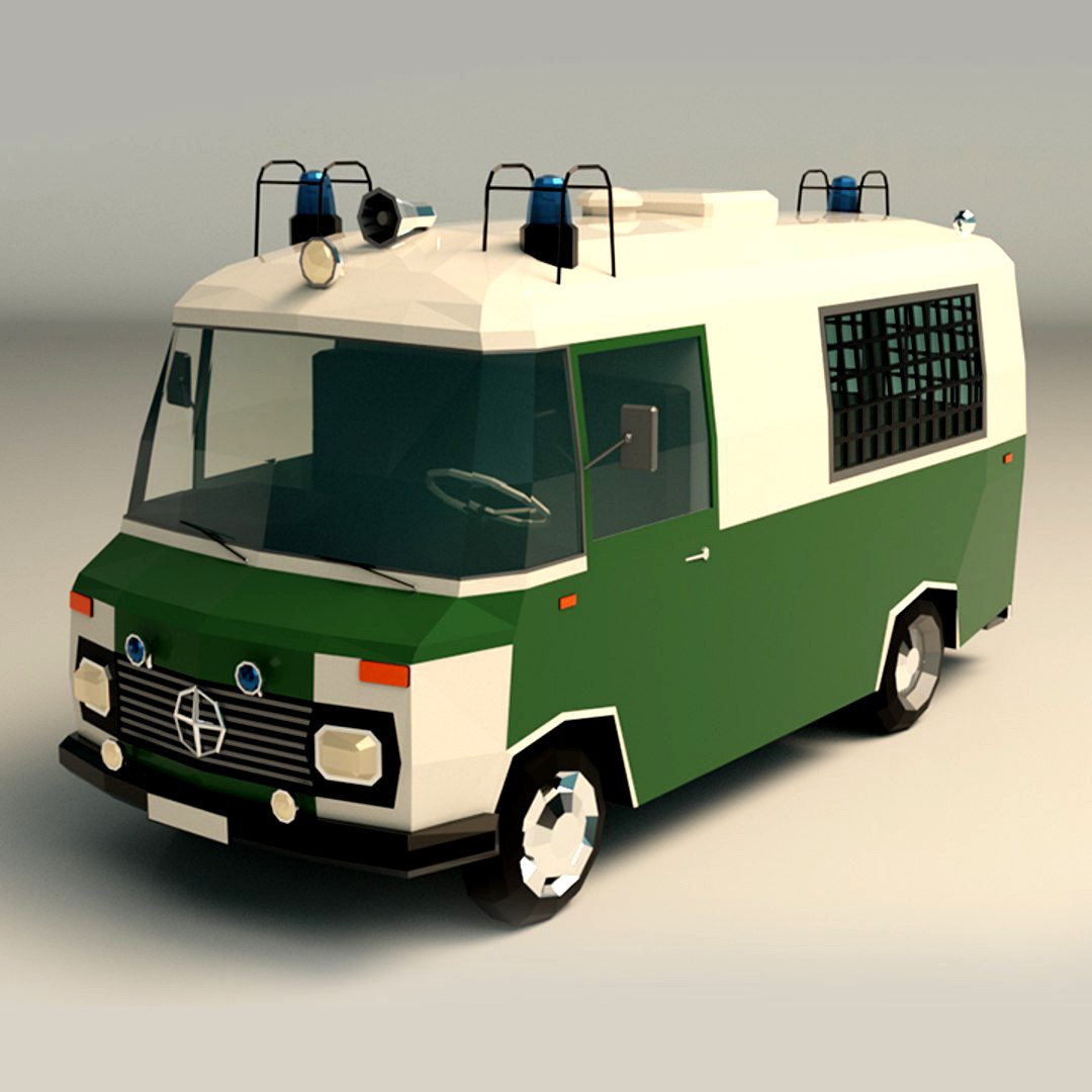 Low Poly Police Car 02 3d model