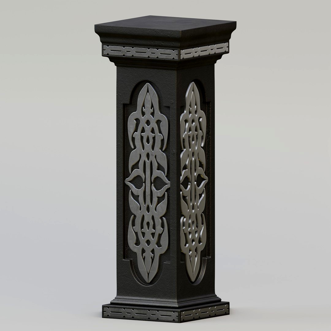 Square pedestal pillar 3d model