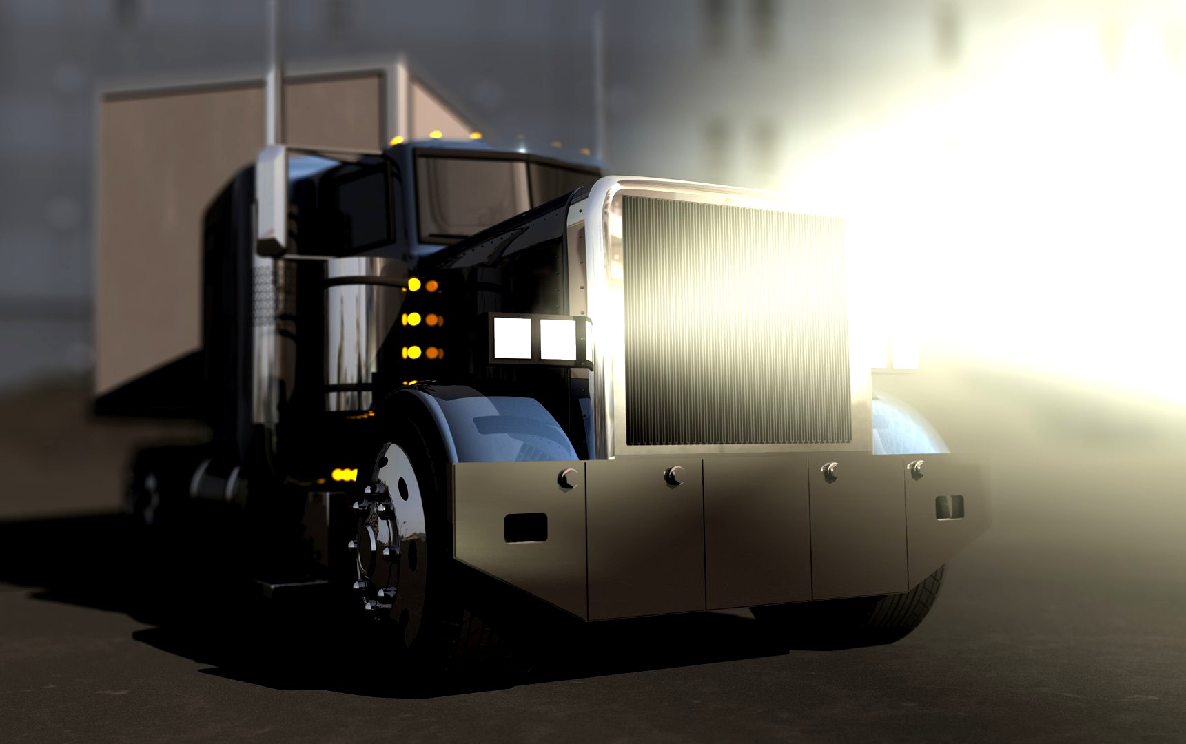 Semi Truck Tractor Trailer 3d model
