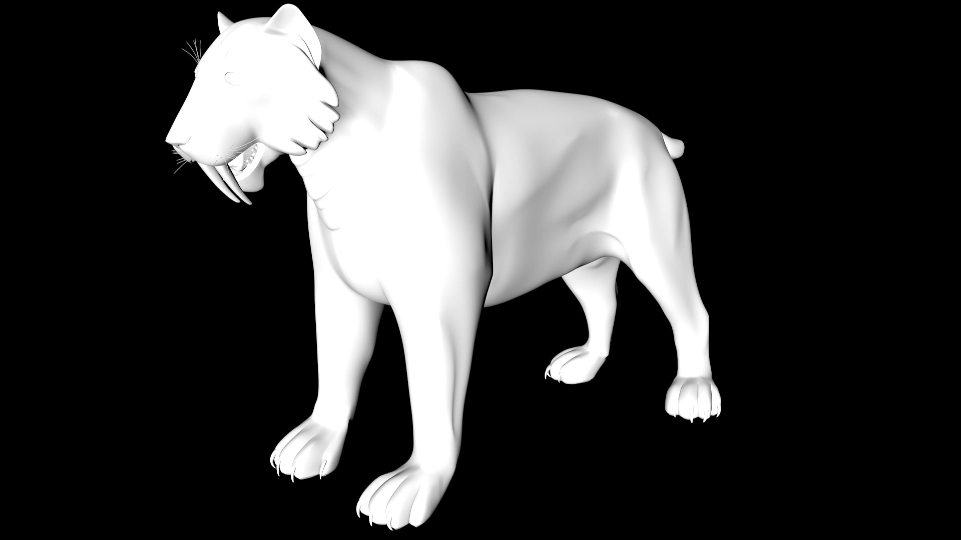 saber tooth tiger 3d model