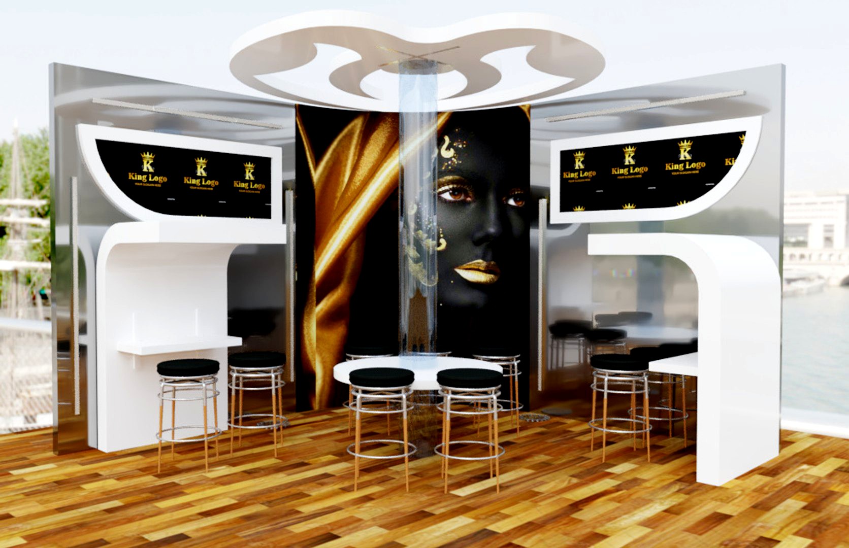 Revit Modern Booth design 3d model