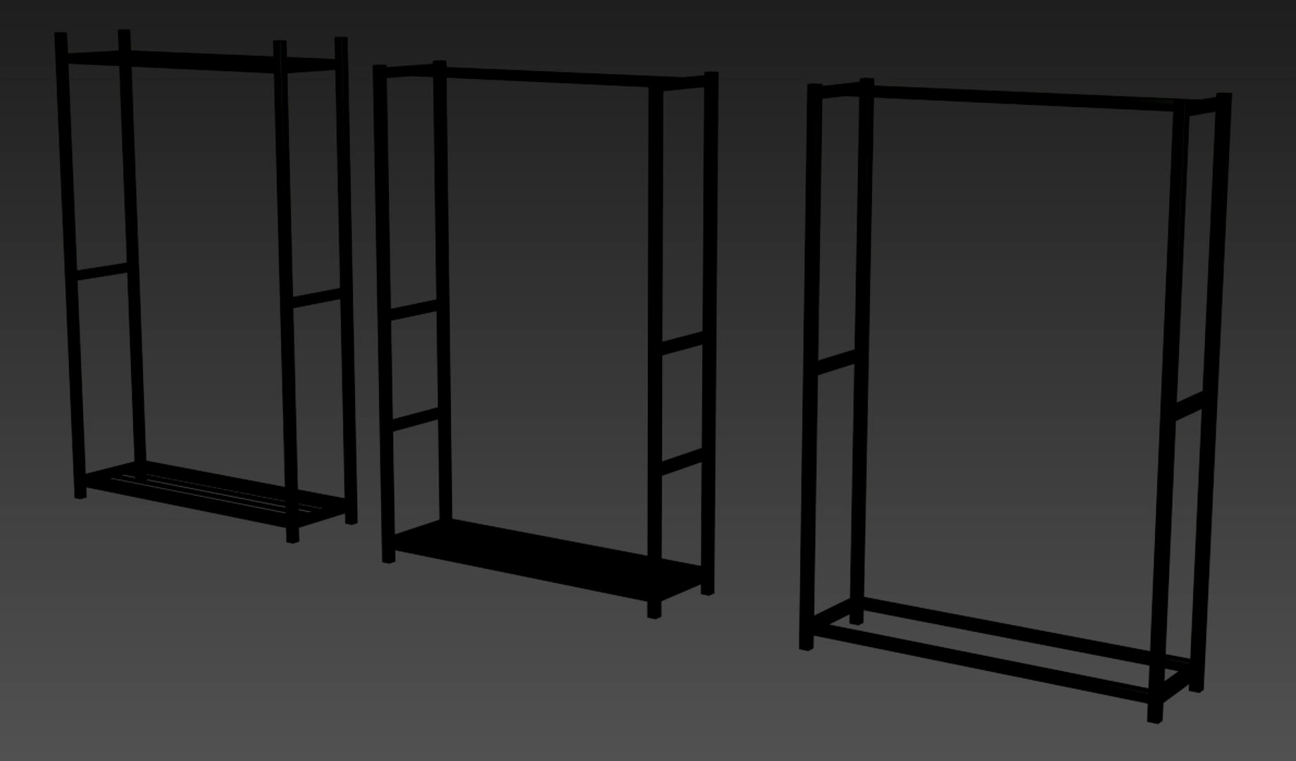 Pack 3 Clothes Racks PAck 3d model