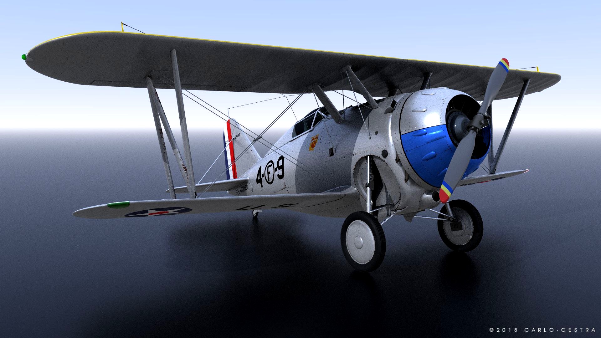 GRUMMAN F2F-1 US Marines 1937 3d model