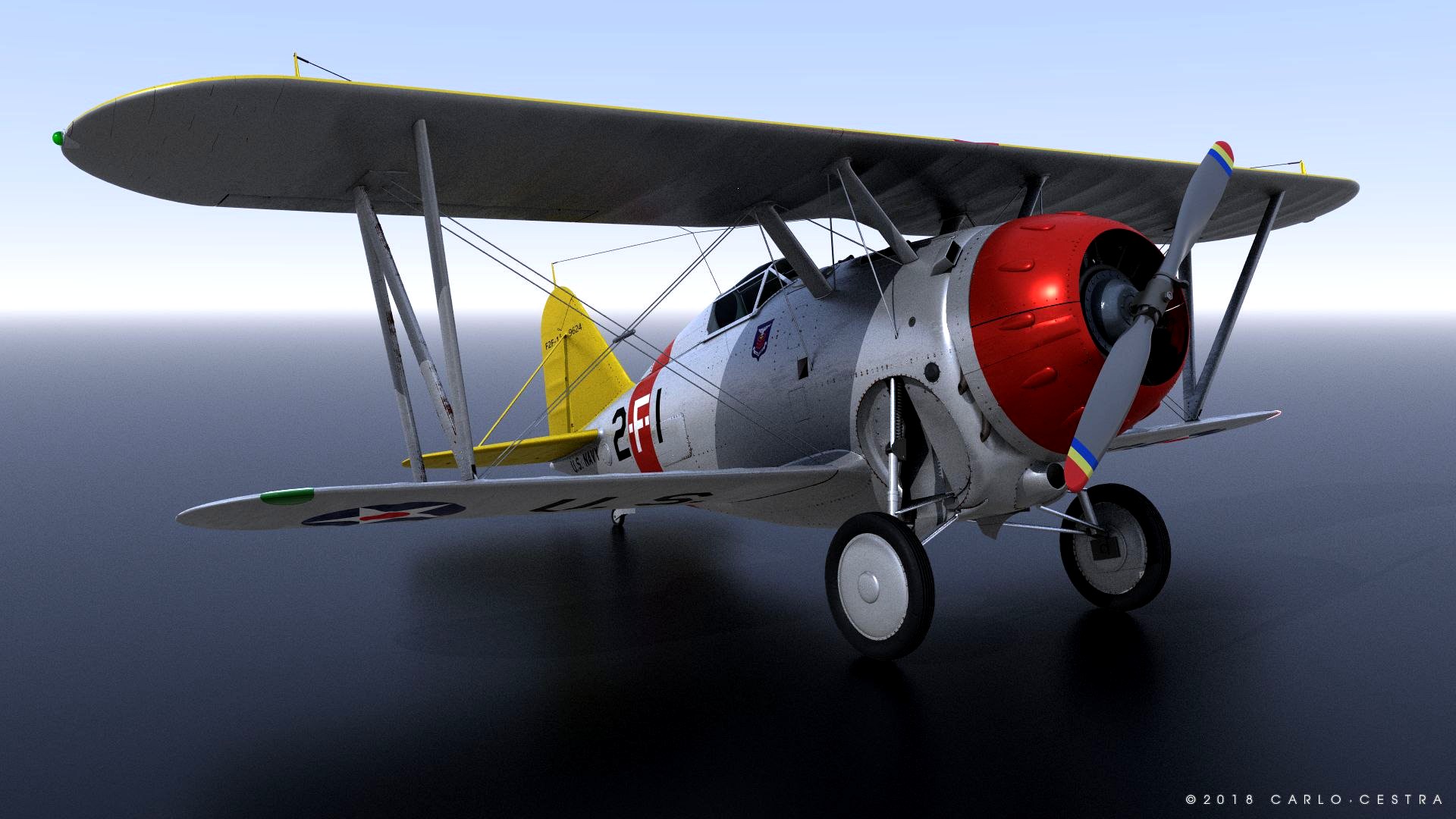 GRUMMAN F2F-1 USS Lexington CV-2 1935-36 3d model