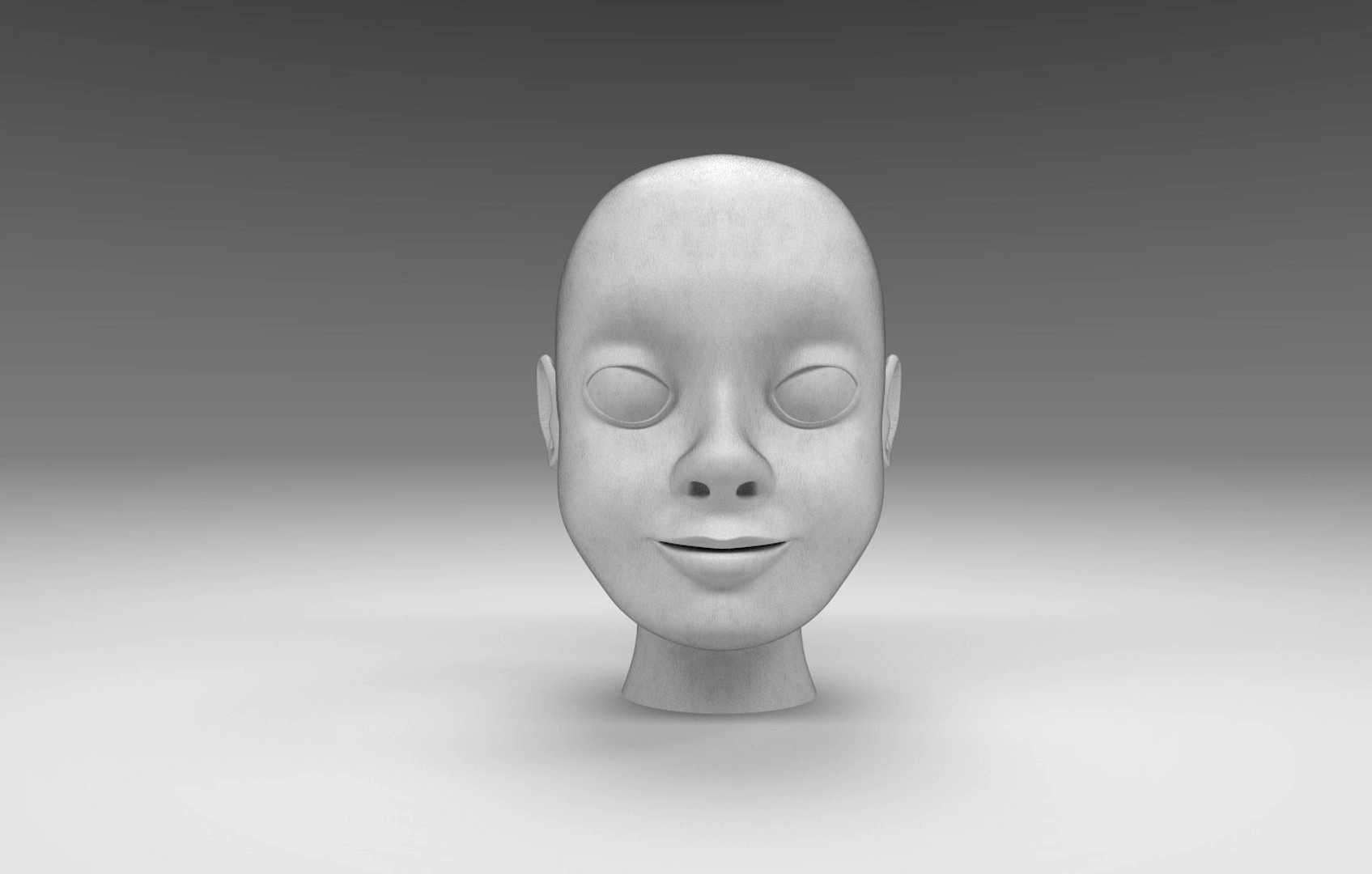 Human Cartoon Character Face 3d model