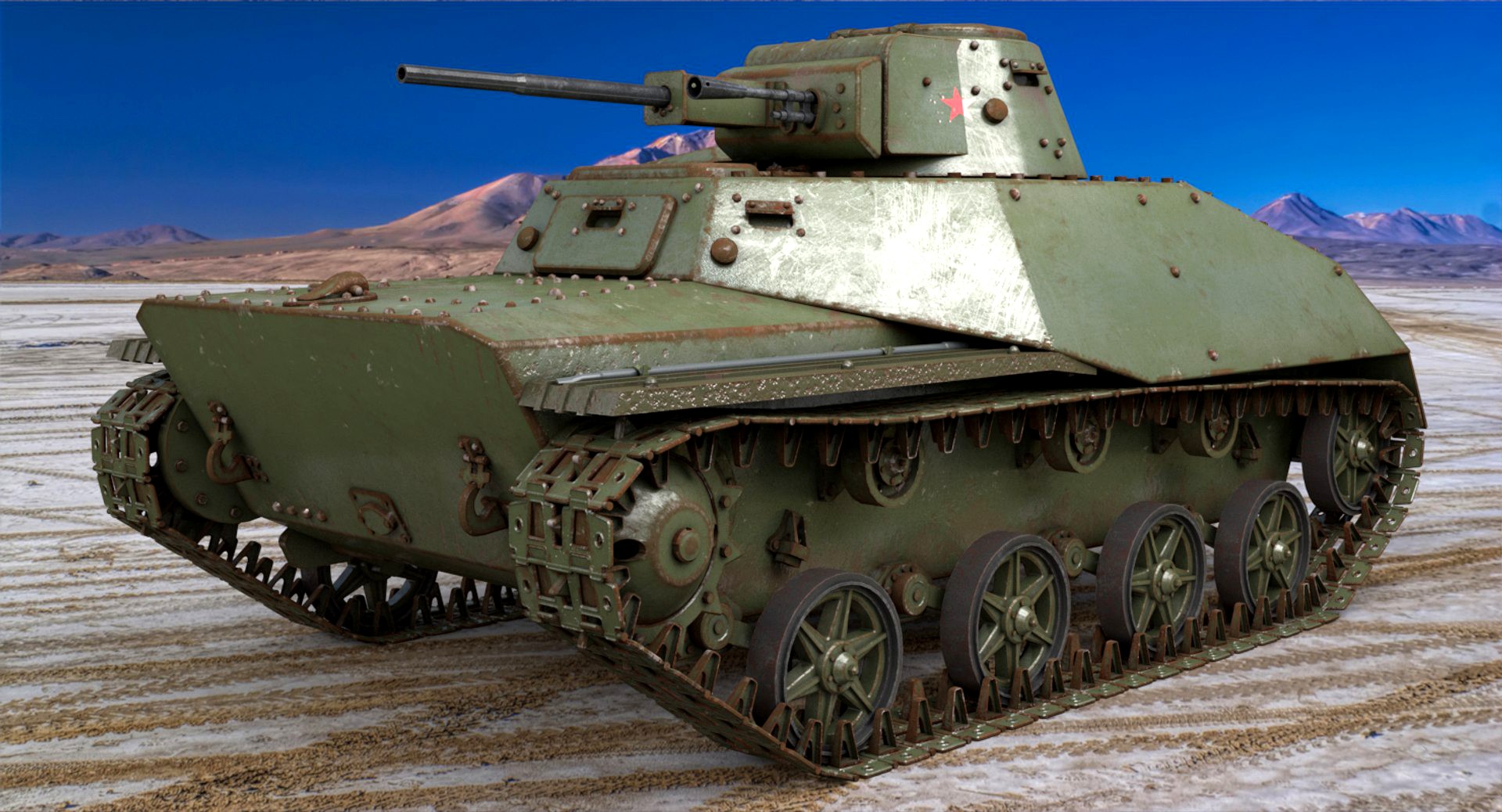 Tank T 40 Soviet Vray 3d model
