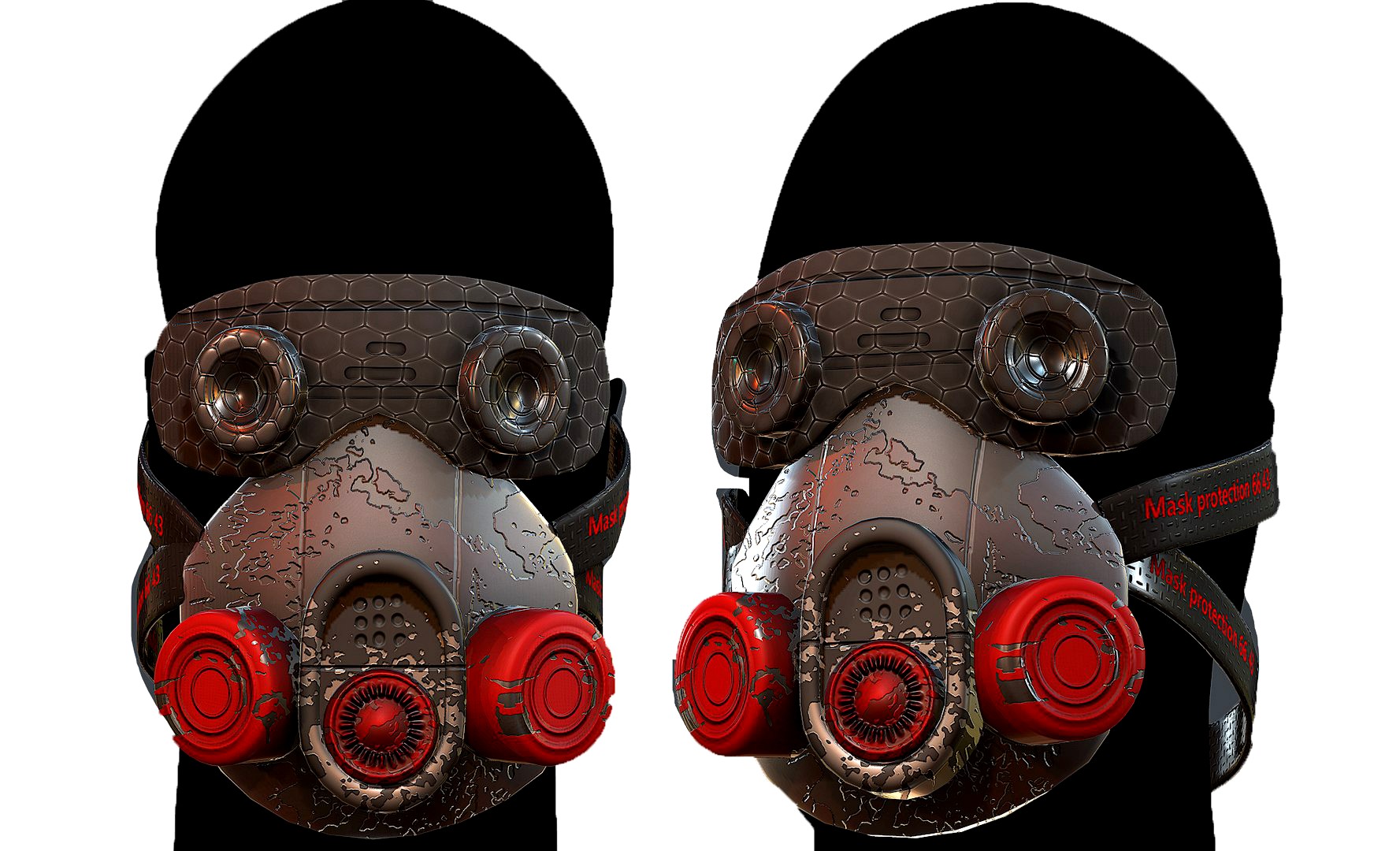 Gas mask respirator scifi futuristic 3D model