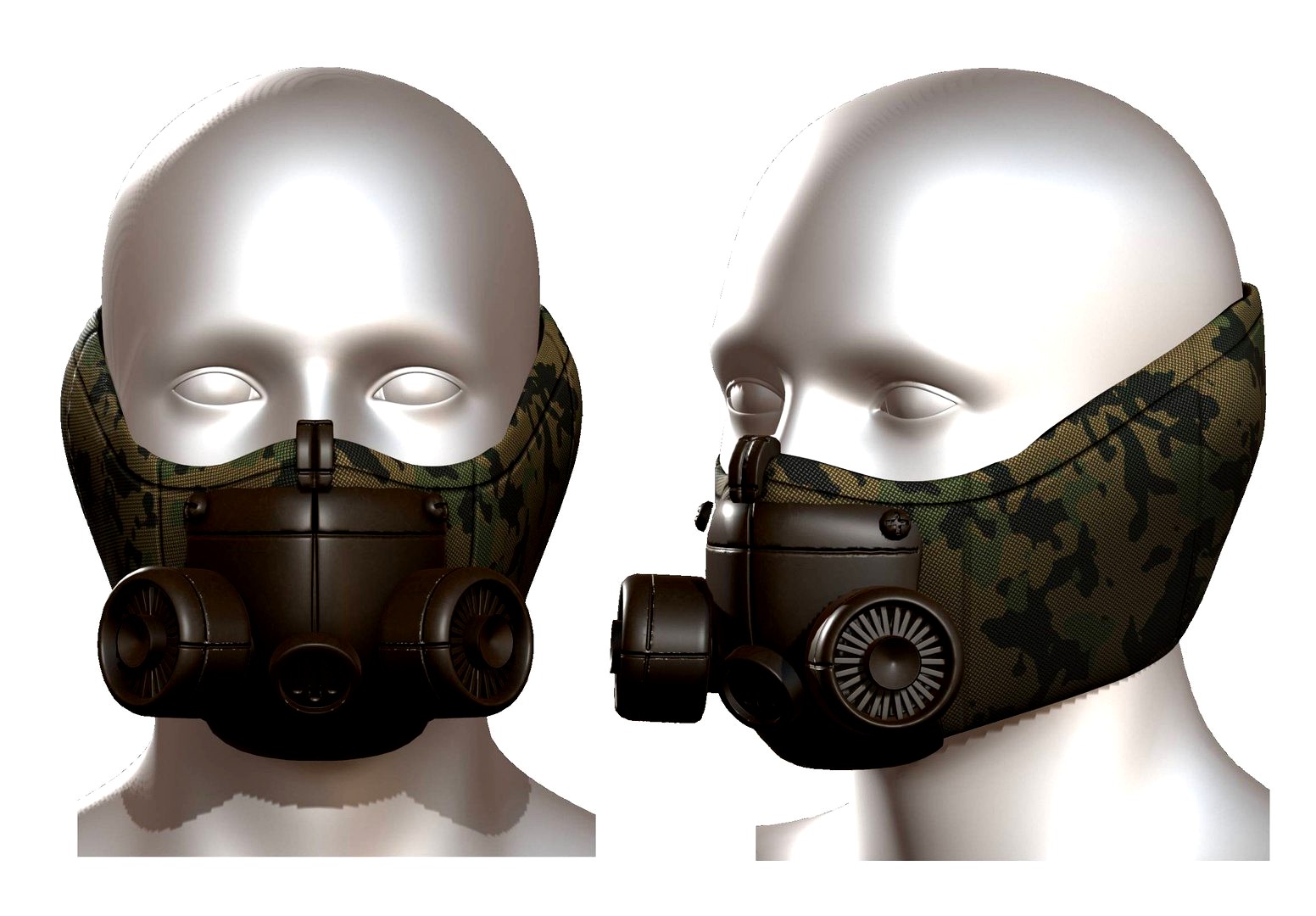 Gas mask respirator scifi futuristic 3d model