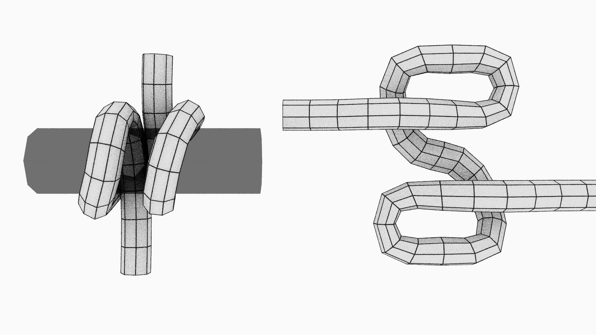 clove hitch knot 3d model
