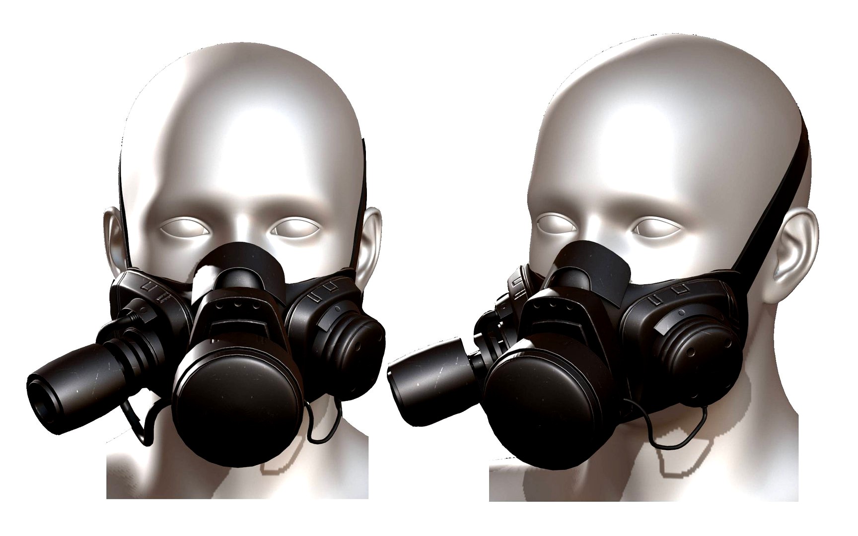 Gas mask futuristic technology 3d model