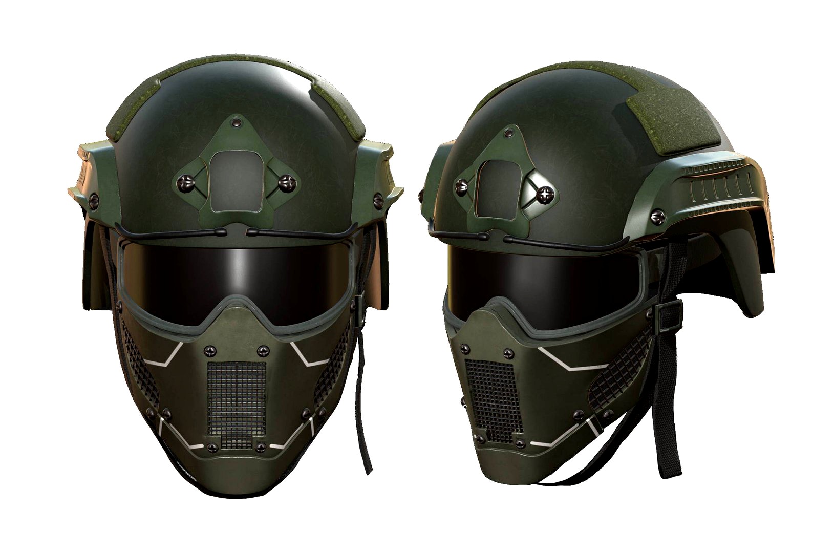 Helmet Mask millitary combat soldier 3d model