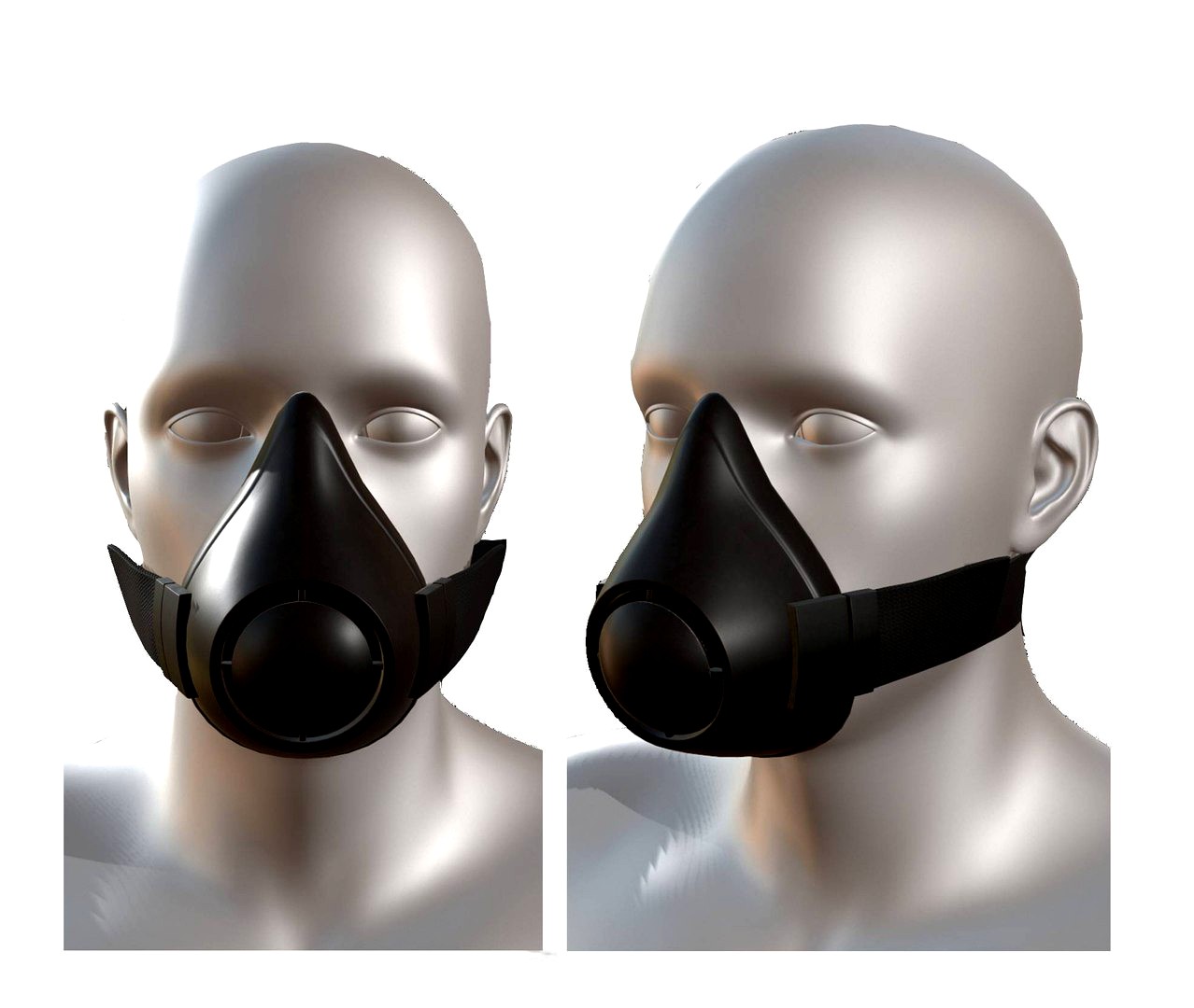 Gas mask futuristic fantasy human isolated 3d model