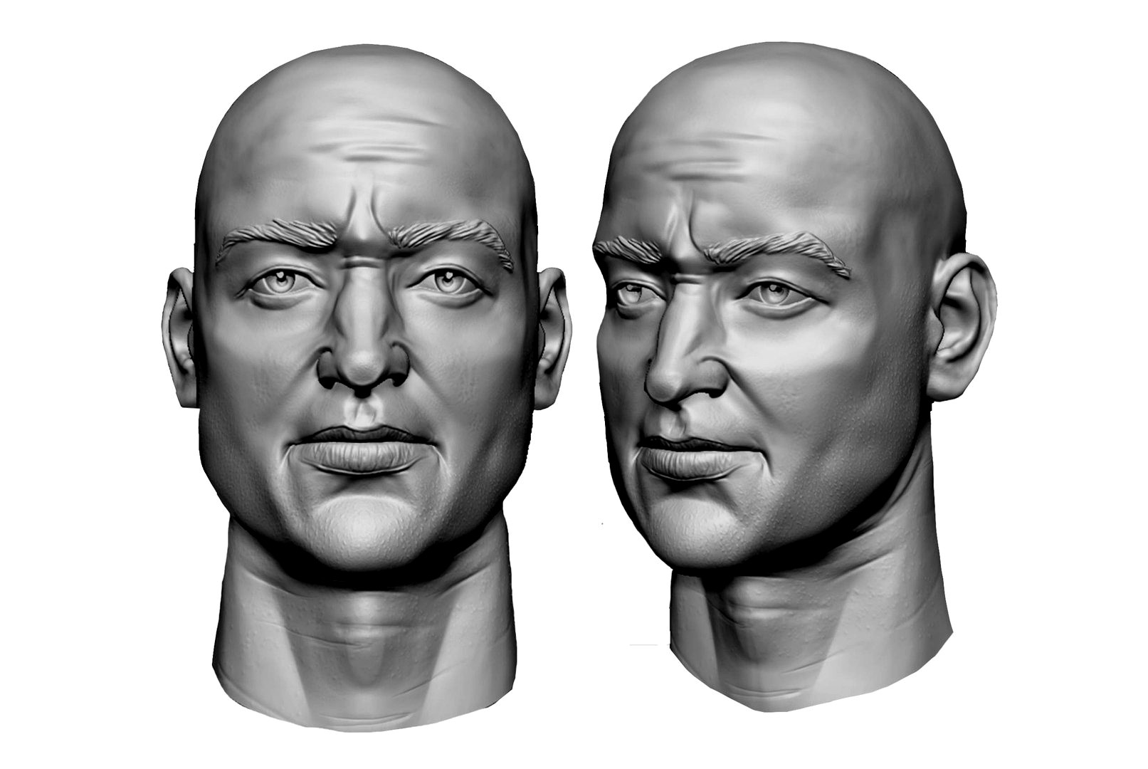 Male head human sculpt anatomy man fantasy futuristic 3d model