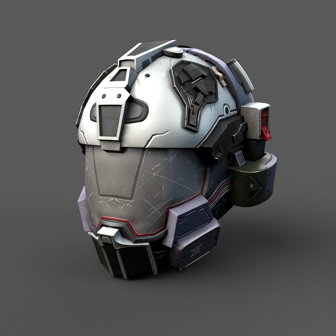 Helmet scifi military combat ver4 3d model