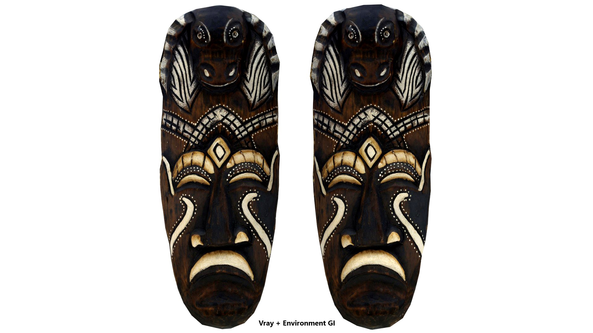 African Mask Low Poly 3d model