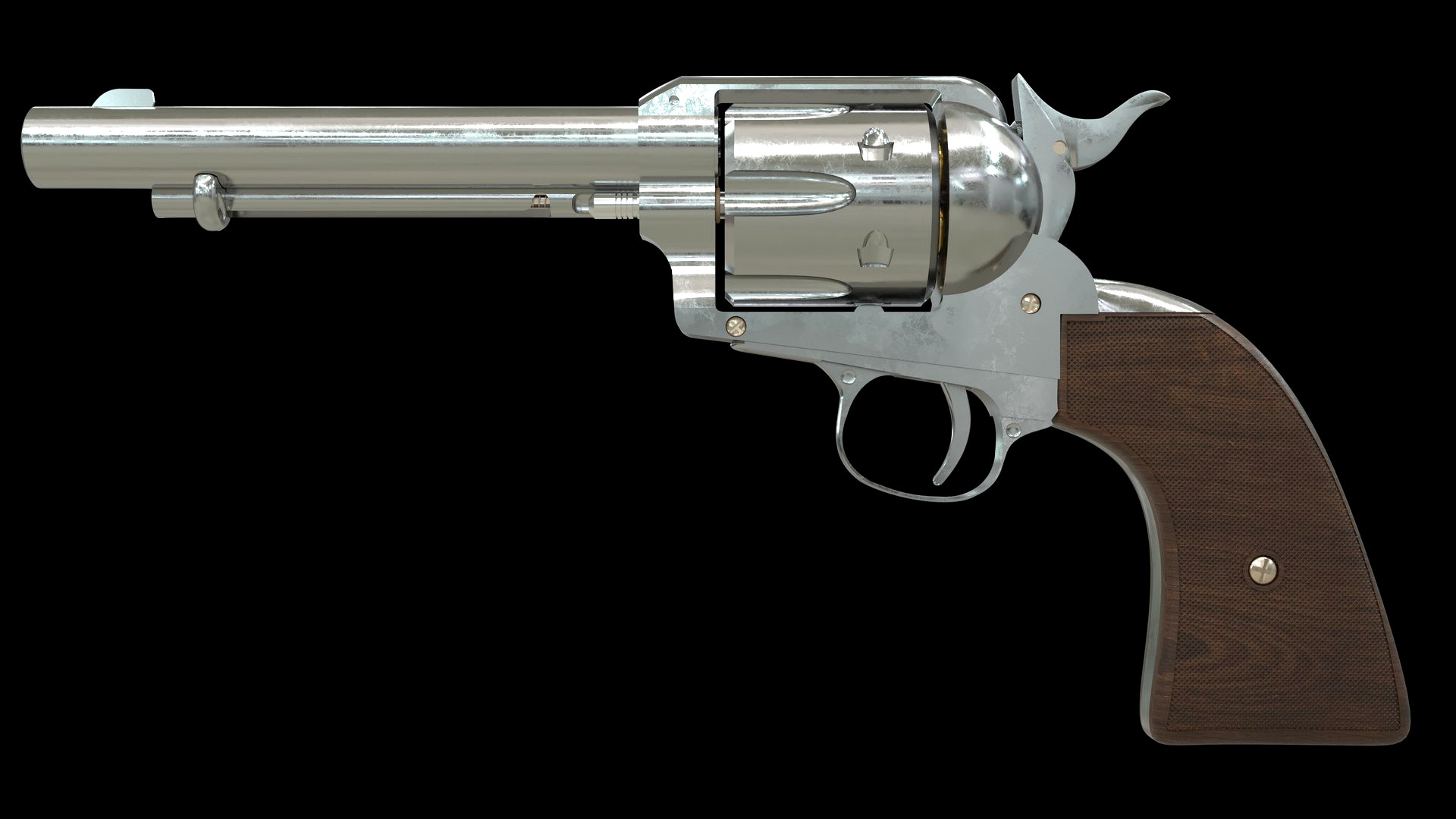 Colt Peacemaker with Bullets 3d model
