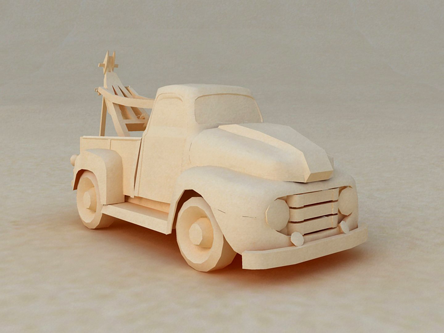 Origami cartoon trailers toy cars style trailers 3d model