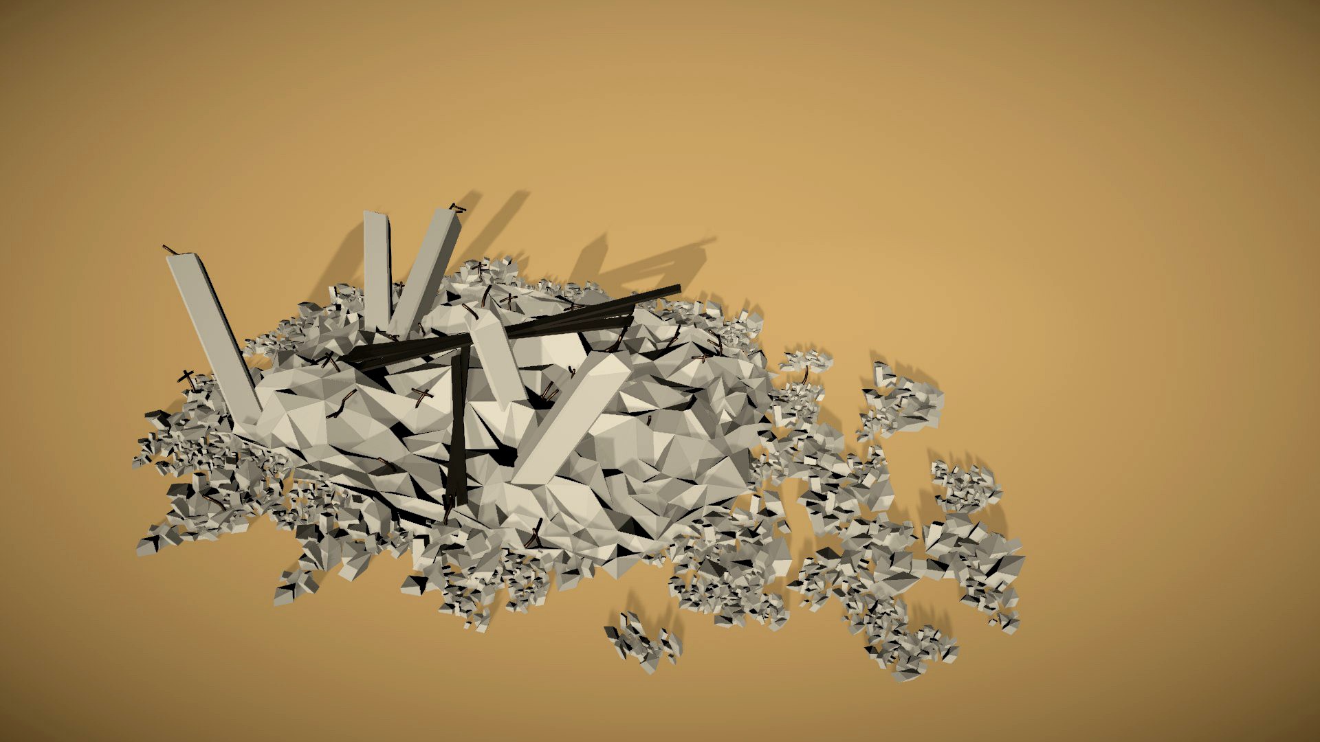 Low Poly Fallen Rubble 04 3d model