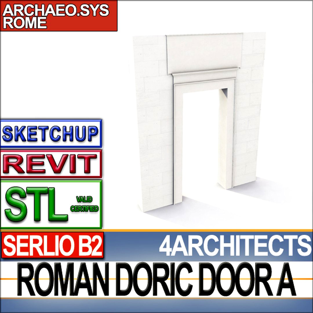 Roman Doric Door A Revit STL Printable 3d model
