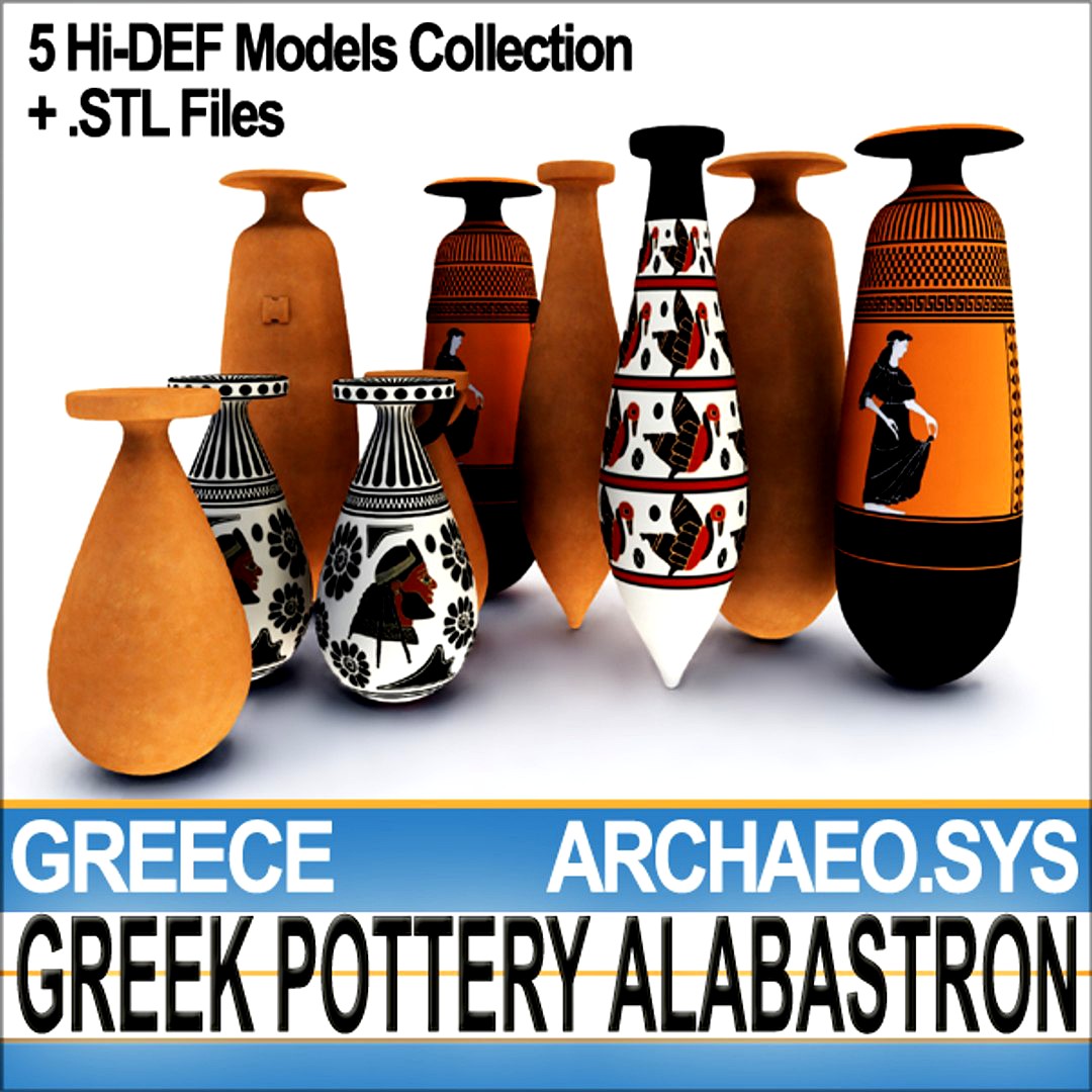 Ancient Greek Pottery Alabastron & Print Stl files 3d model