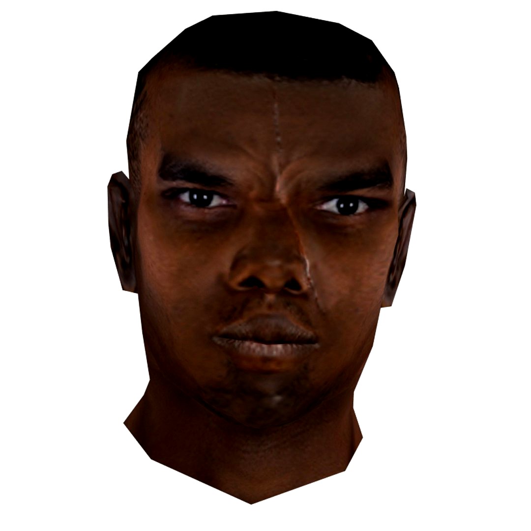 Low Poly African Head 3d model