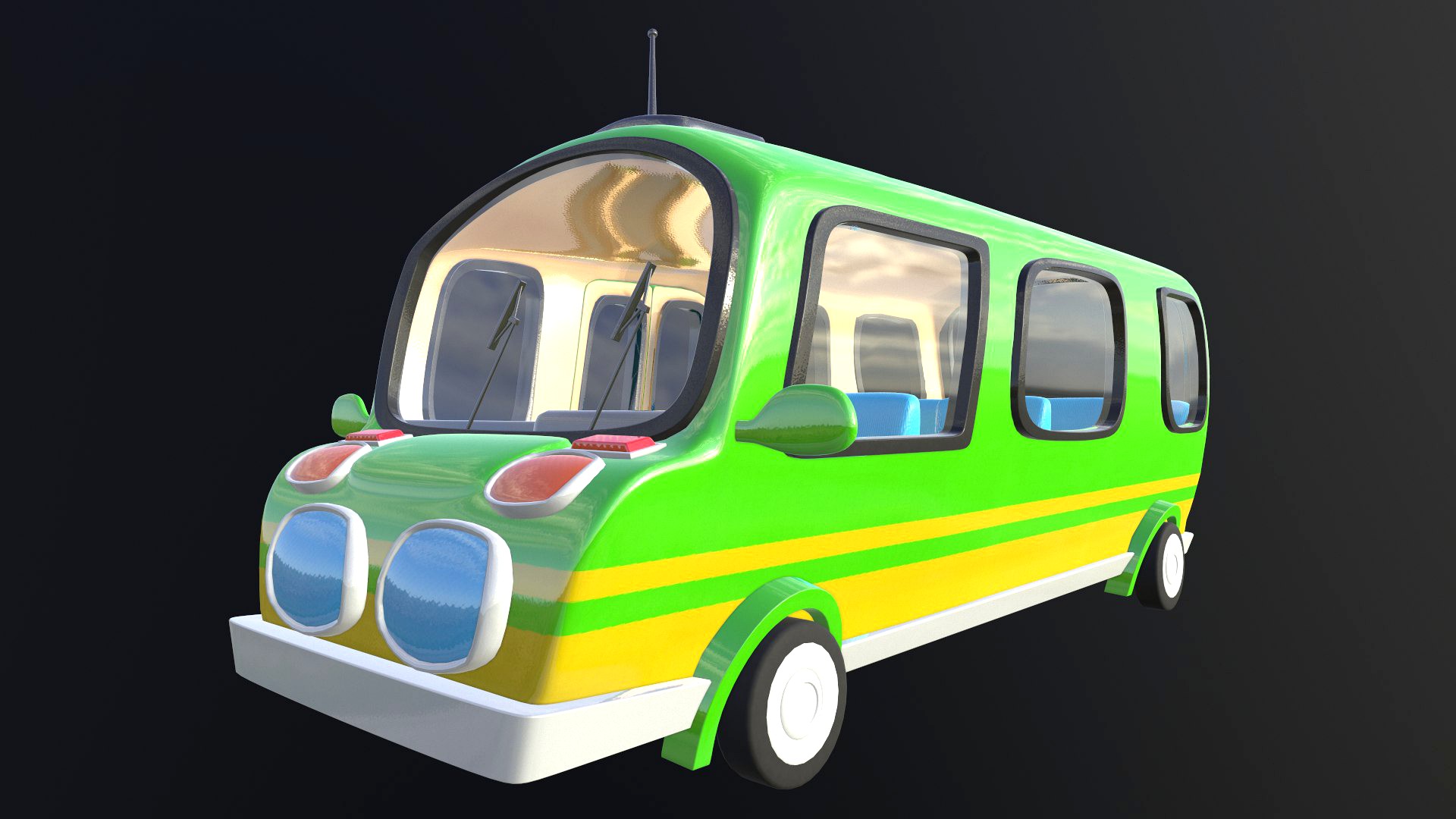 Asset - Cartoons - Bus - 02 - 3D Model