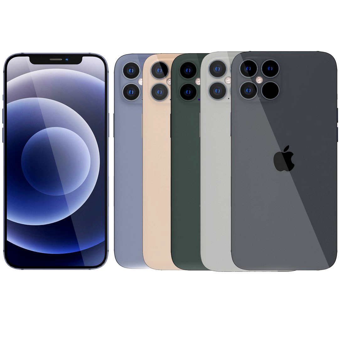 Apple iPhone 12 Pro Max in all colors 3d model