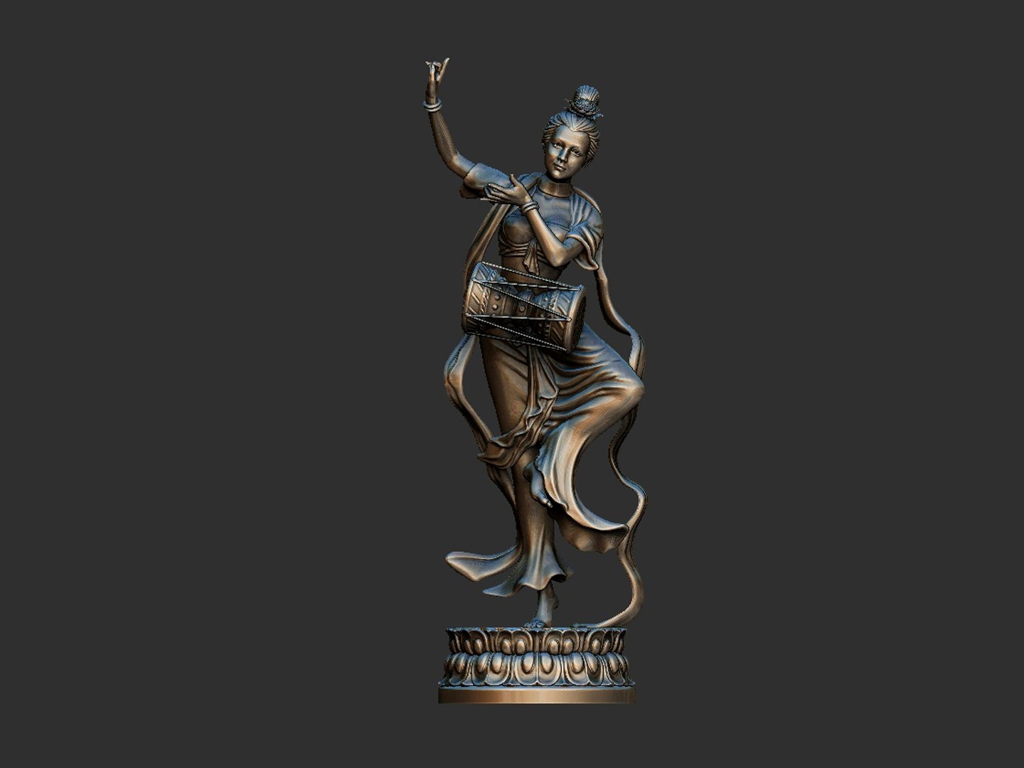 Flying Apsaras sculpture 3d model