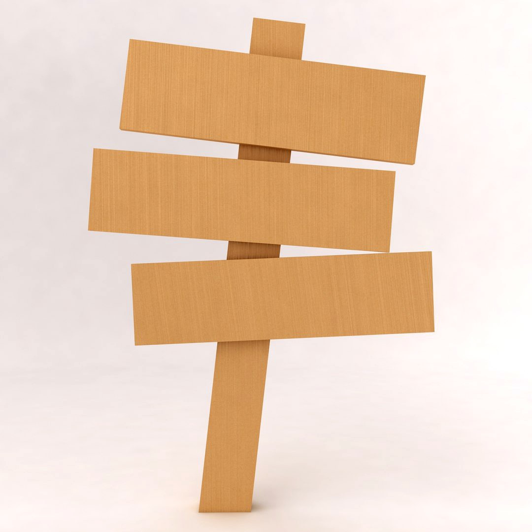 Wooden sign board 3d model