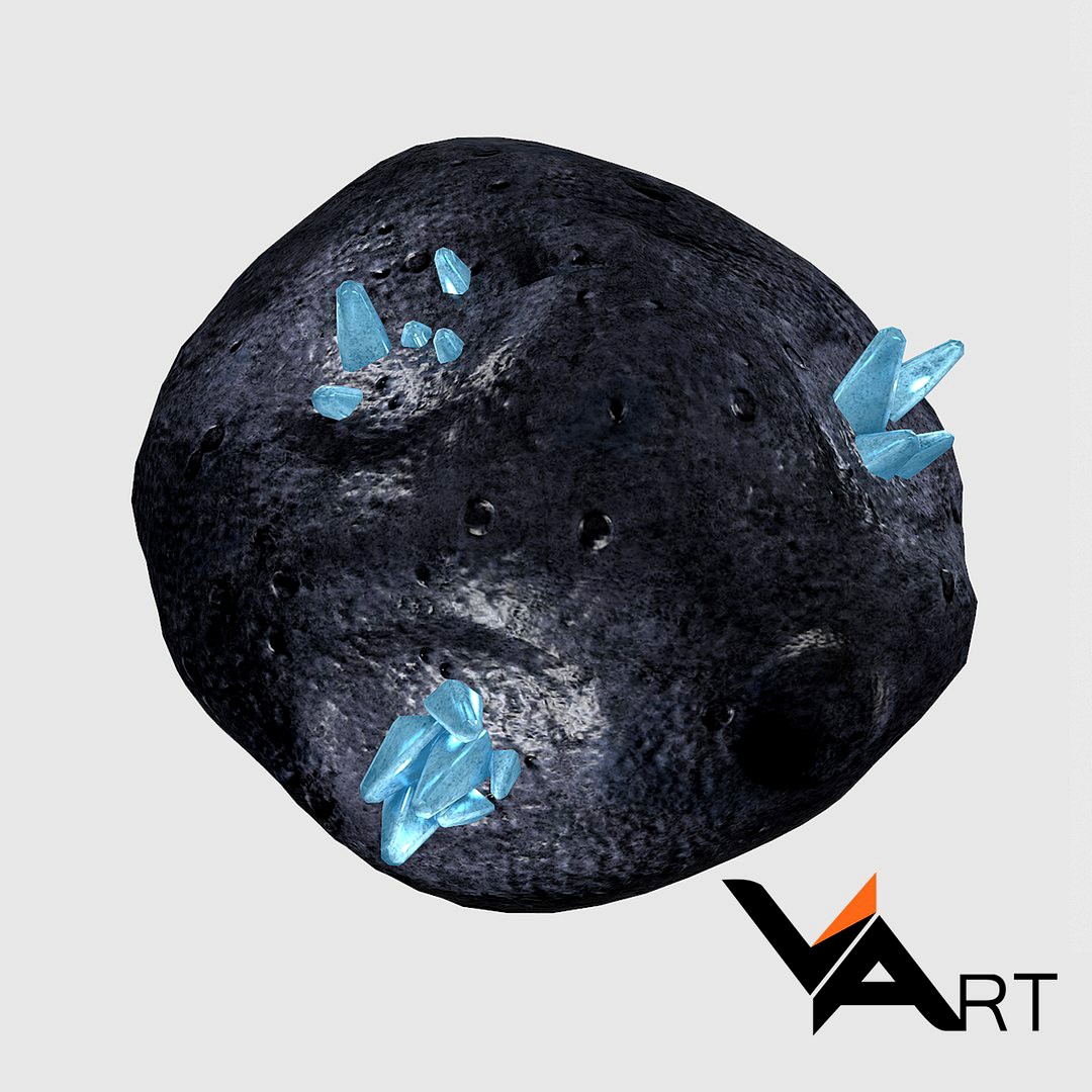 Asteroid low-poly 3d model