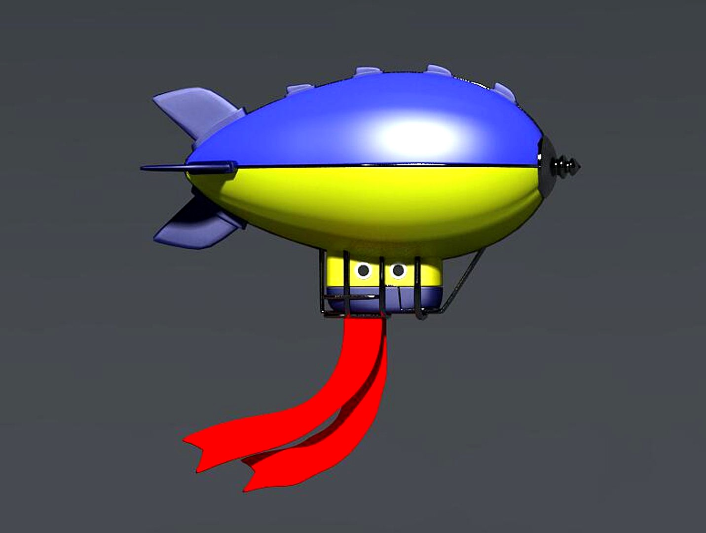 Cartoon airships flying machines toy hot air balloons 3d model