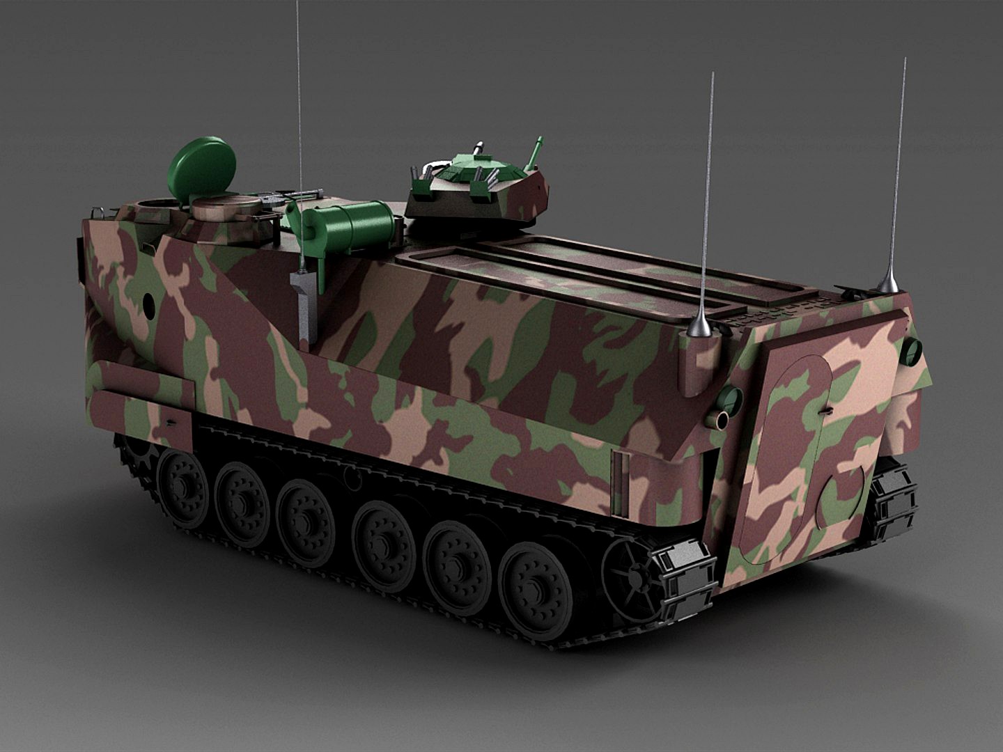American AAV-7 amphibious vehicle armoured vehicle 3d model