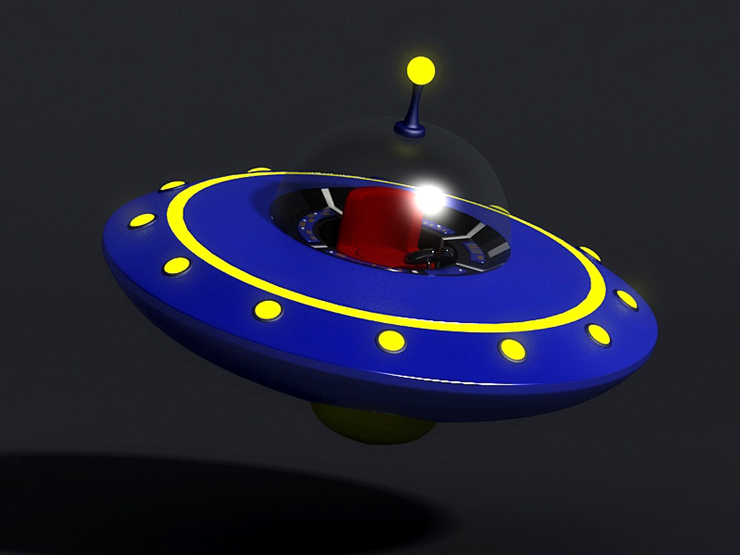 Cartoons saucers ships flying machines round UFO cockpits 3d model
