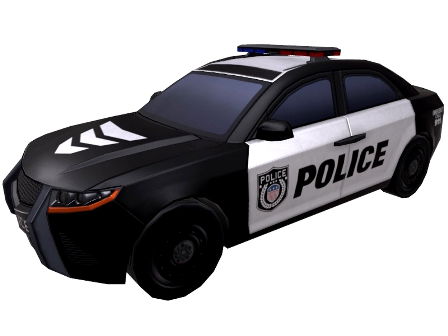 CAR POLICE LOW POLY 3d model
