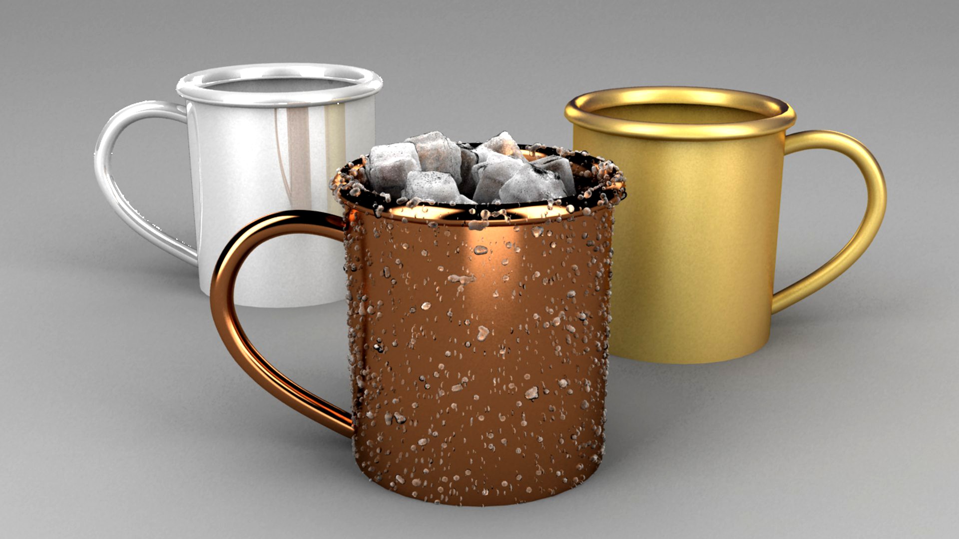 Mug 3D model with icecubes