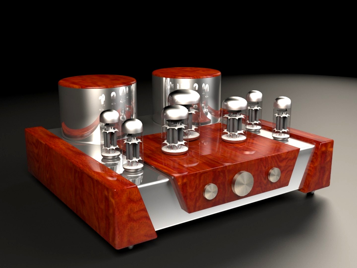 Vacuum tube amplifier 01 3d model