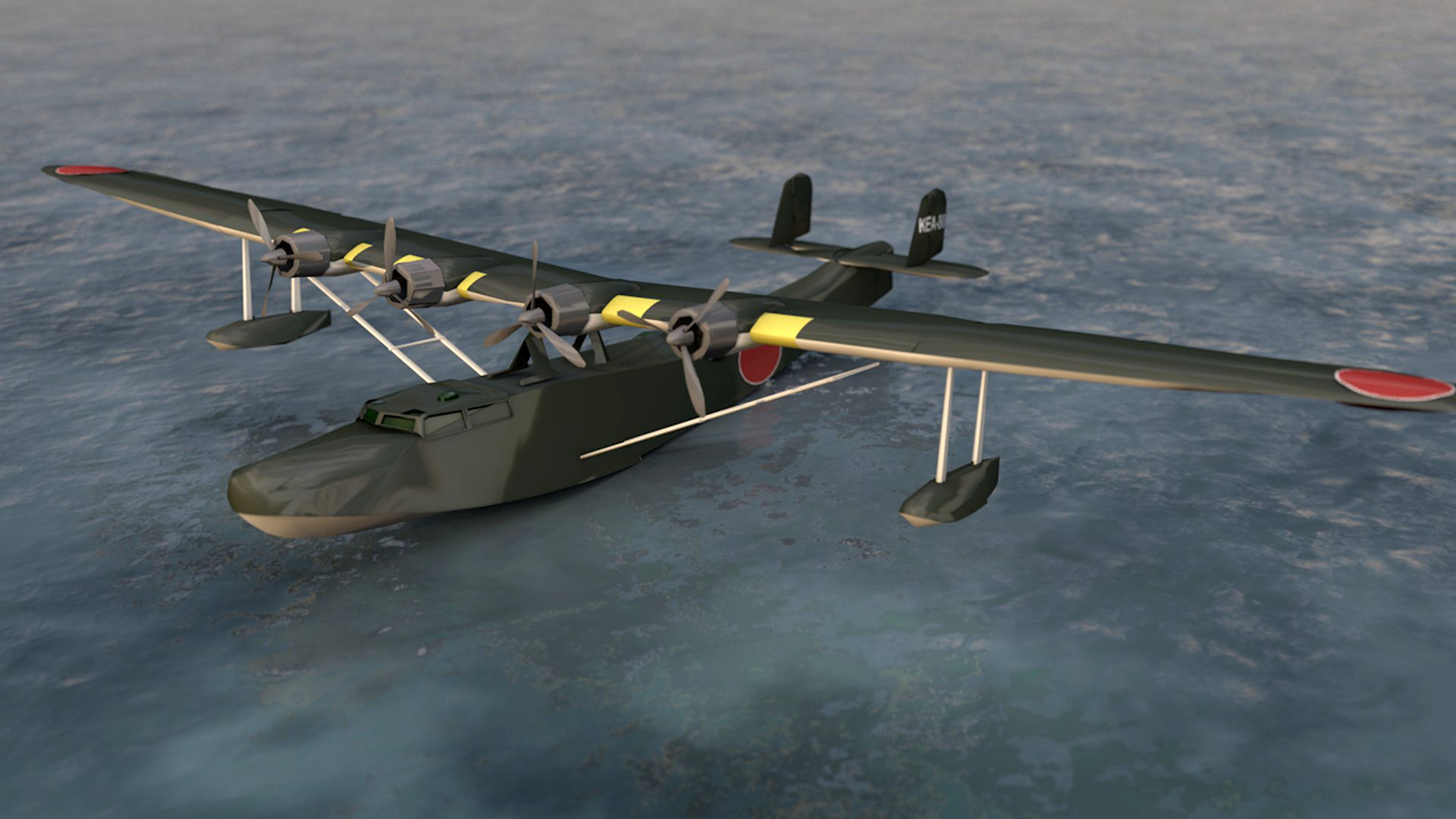 Kawanishi H6K Mavis Aircraft 3d model