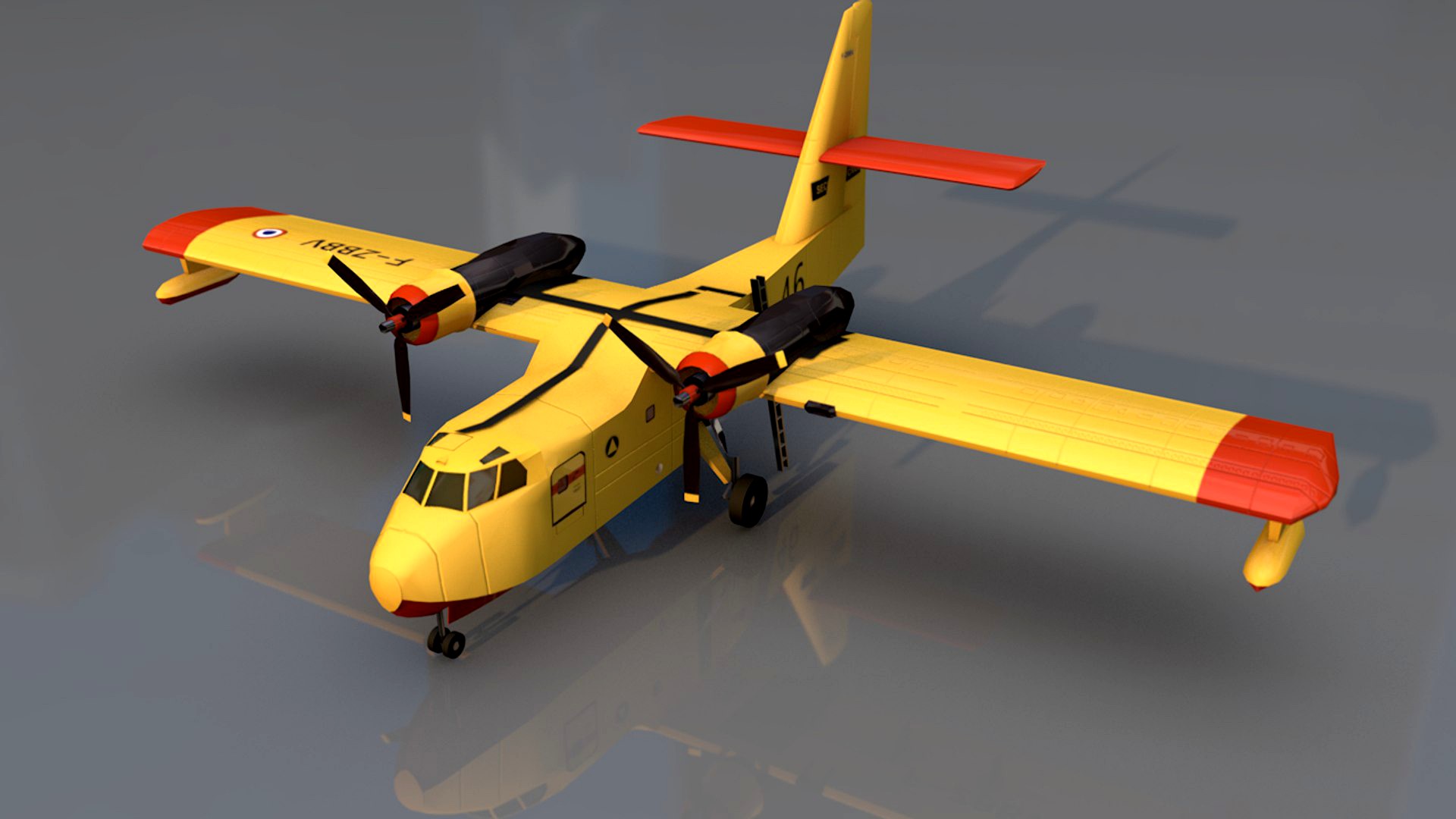 Grumann Canadair Firefighting Aircraft 3d model