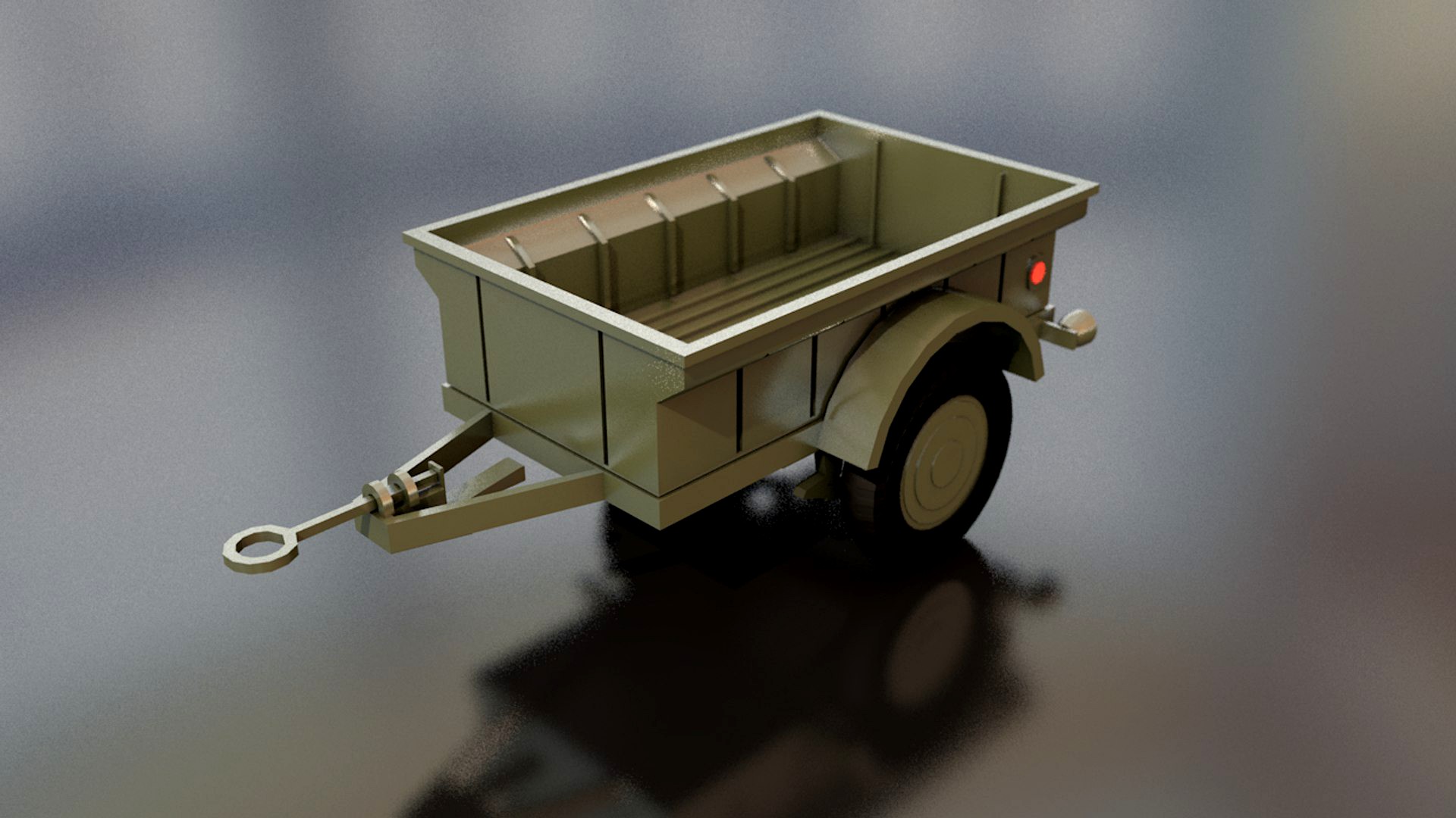 Military Cargo Trailer Cart 3d model