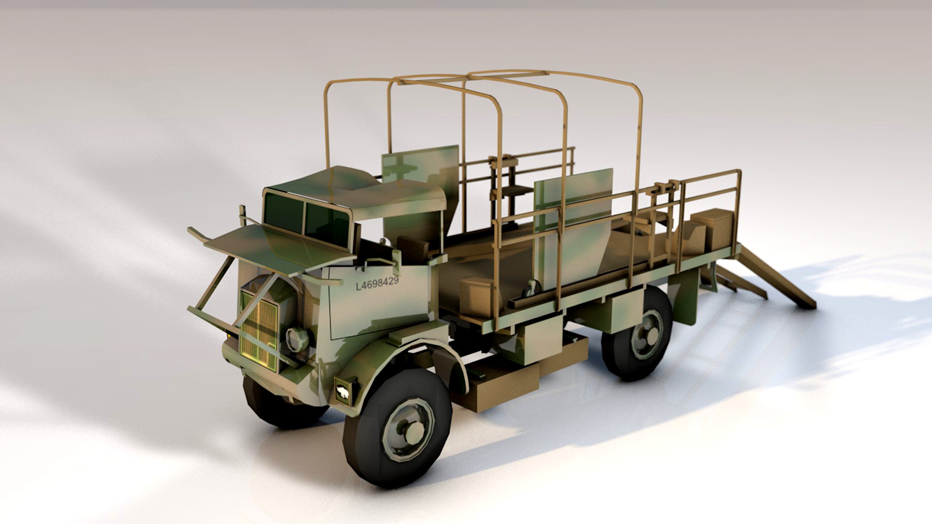 Military Transport Vehicle Low Poly 3d model